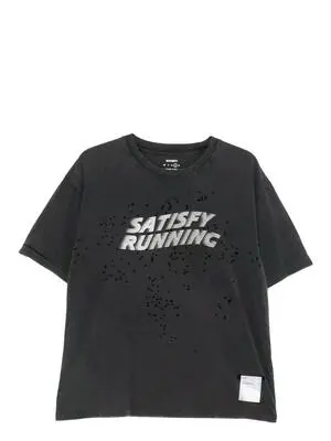 Satisfy Distressed Logo-print T-shirt - Black