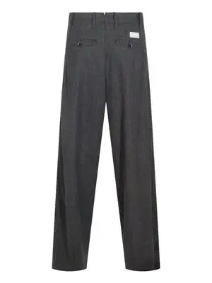 NINE:INTHE:MORNING Pinstripe Pleated Trousers - Grey