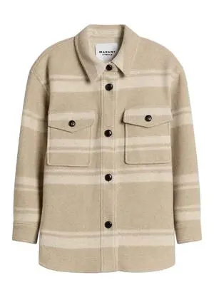Isabel Marant Étoile Harveli Striped Shirt Jacket - Sand