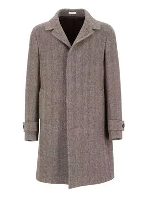 AL DUCA D’AOSTA 1902 Single-breasted Herringbone Coat - Brown