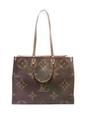 LOUIS VUITTON Louis Vuitton Monogram Reverse Giant Onthego GM Satchel Brown