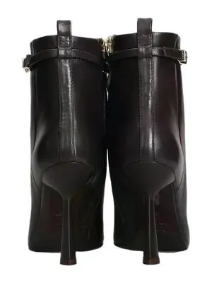 CHANTAL Buckled Leather Ankle Boots - Brown