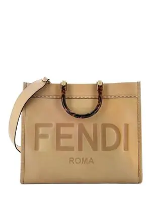 Fendi Sunshine Shopper Leather Medium Tote Bag - Neutrals