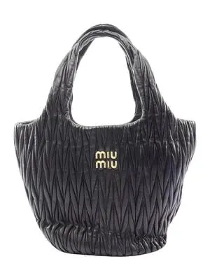 Miu Miu Matelassé Nappa Tote Bag - Black