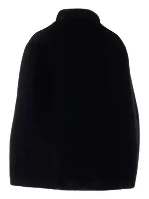 VALENTINI 1972 Faux Fur Scarf Detail Jacket - Black