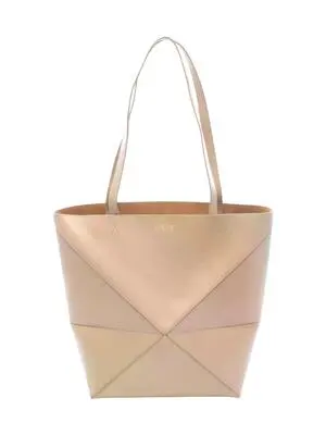 Loewe Loewe Calfskin Puzzle Fold Tote Bag Neutrals