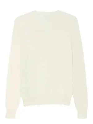 Play Comme Des Garcon V-neck Sweater With Heart Patch - White