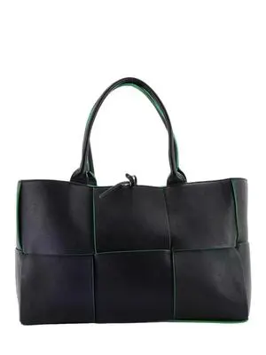 Bottega Veneta Arco Maxi Intrecciato Leather Tote Bag - Black