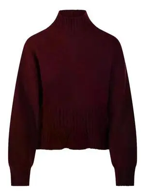 ALLUDE Ribbed-knit High-neck Sweater - Red