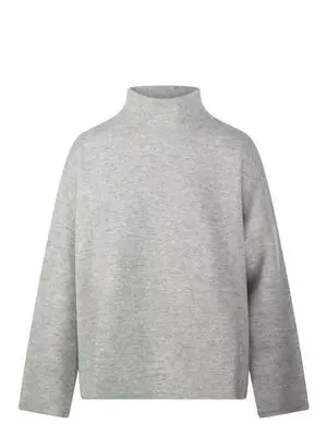 ALLUDE High-neck Drop-shoulder Sweater - Grey