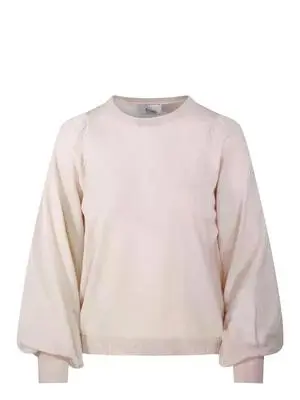 NUDE Puff Sleeve Crew Neck Sweater Neutrals