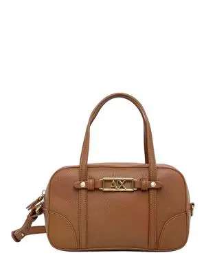 Armani Exchange Logo Plaque Shoulder Bag - Brown