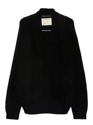 Frenckenberger Chunky Knit Open Front Cardigan - Black