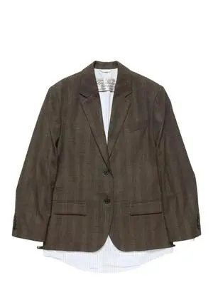 Acne Studios Layered Wool Suit Jacket - Brown