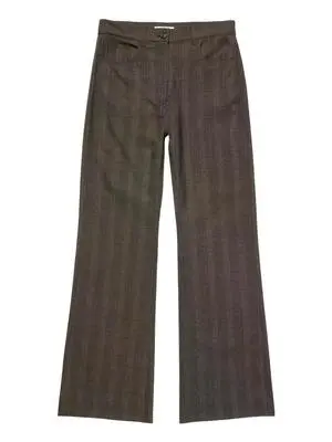 Acne Studios Tailored Wool Check Trousers - Brown