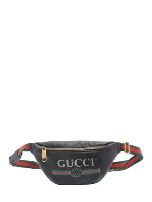 Gucci Gucci Small Logo Print Belt Bag Black
