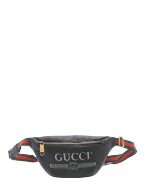 Gucci Gucci Small Logo Print Belt Bag Black