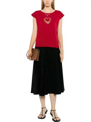 AGNES B. Flared Midi Skirt - Black