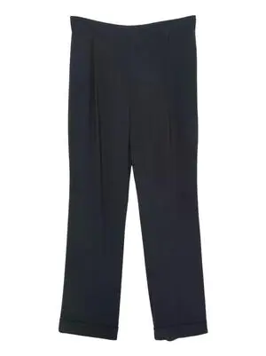 ROMEO GIGLI 1990s Pleated Turn-up Trousers - Black