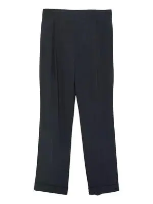 ROMEO GIGLI 1990s Pleated Turn-up Trousers - Black