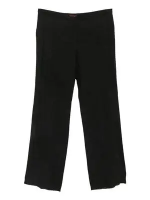 ROMEO GIGLI 1990s Linen Straight-leg Trousers - Black