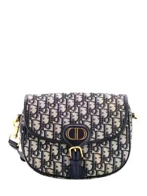 Dior Bobby Flap Bag Oblique Canvas Medium Crossbody Bag - Blue