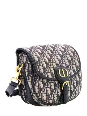 Dior Bobby Flap Bag Oblique Canvas Medium Crossbody Bag - Blue