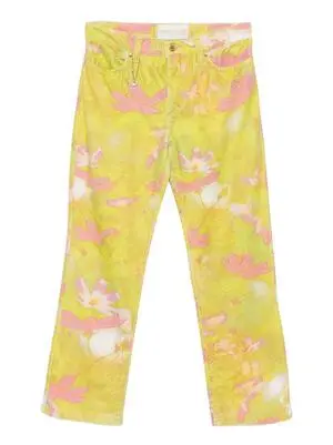 Roberto Cavalli 2000s Floral-print Jeans - Yellow