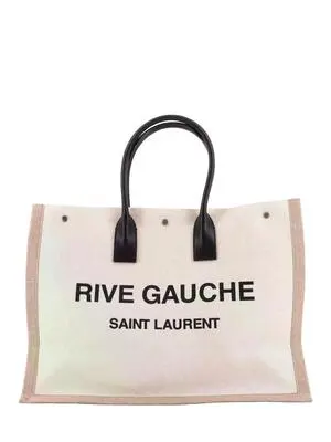 Saint Laurent Rive Gauche Canvas Large Tote Bag - Neutrals