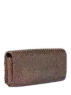 LE SILLA Gilda Crystal Embellished Clutch Bag - Brown