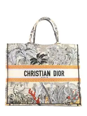 Dior Book Embroidered Canvas Large Tote Bag - Neutrals