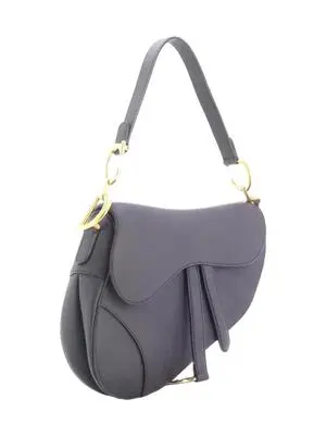 DIOR Christian Dior Saddle Handbag Leather Medium Shoulder Bag