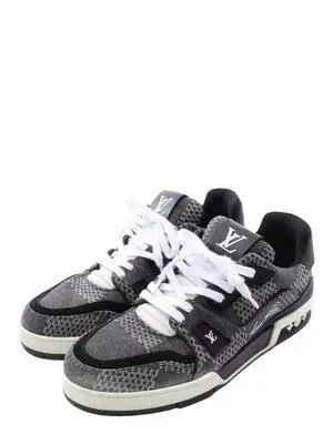 LOUIS VUITTON Monogram Denim Trainer Sneakers - Grey