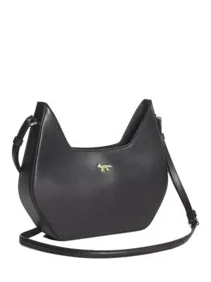 Maison Kitsuné Maison Kitsuné Leather Shoulder Bag Black