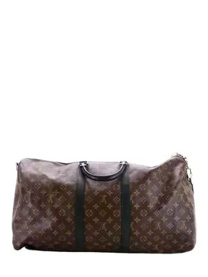 LOUIS VUITTON Keepall Bandouliere 55 Travel Bag - Black