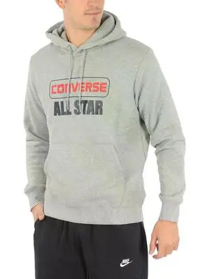 CONVERSE Logo-print Hoodie Grey