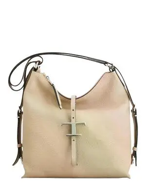 TOD'S Timeless Shoulder Bag In Leather - Neutrals