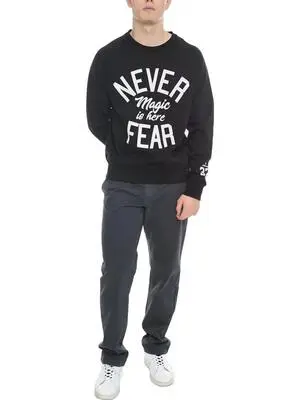 SCRIMMAGE Logo Print Cotton Sweatshirt - Black