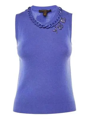 LOUIS VUITTON Sleeveless Chain Detail Sweater - Blue