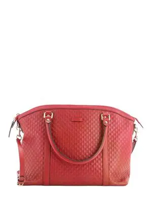 Gucci GUCCI Britt Convertible Dome Satchel Red