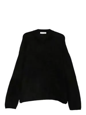 THE FRANKIE SHOP Oversized Crew Neck Sweater - Black