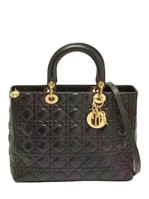 Dior Lady Cannage Tote Bag - Black