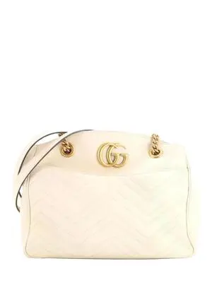 Gucci Gg Marmont Matelassé Leather Chain Shoulder Bag - Neutrals