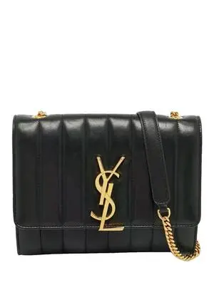Saint Laurent Medium Vicky Quilted Shoulder Bag - Black