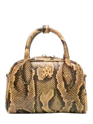 Amiri Micro Ma Snake-effect Logo Plaque Mini Bag - Brown