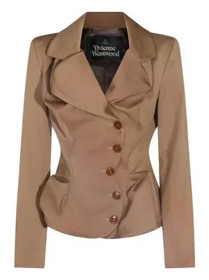 VIVIENNE WESTWOOD Drunken Tailored Asymmetric Draped Blazer - Brown