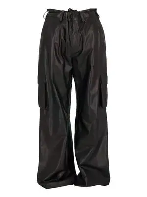 LA ROSE LA ROSE Leather Cargo Wide-Leg Pants
