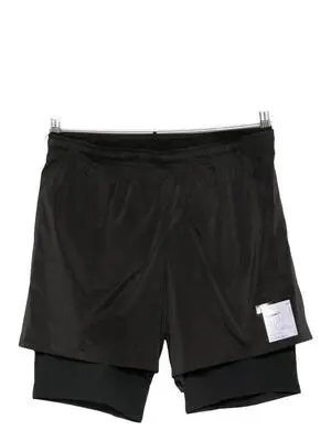 Satisfy Layered Logo-print Shorts - Black