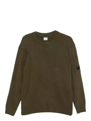 C.P. COMPANY Lens Detail Crew Neck Sweater - Green