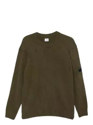 C.P. COMPANY Lens Detail Crew Neck Sweater - Green